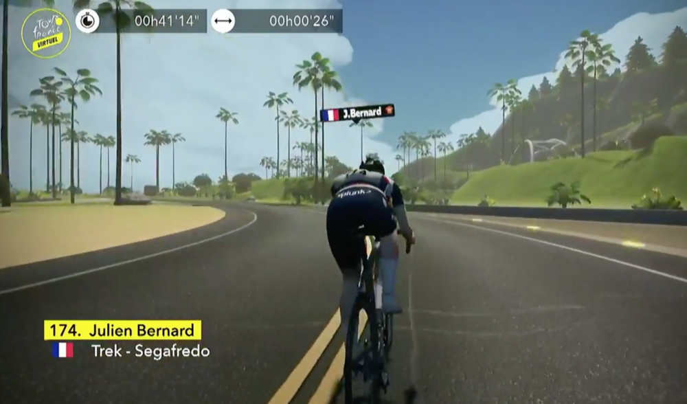 Julien Bernard powers to victory in Stage 2 of the Virtual Tour de ...